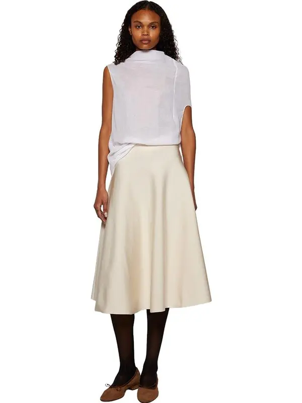THE ROW Harley Midi Skirt - Ecru