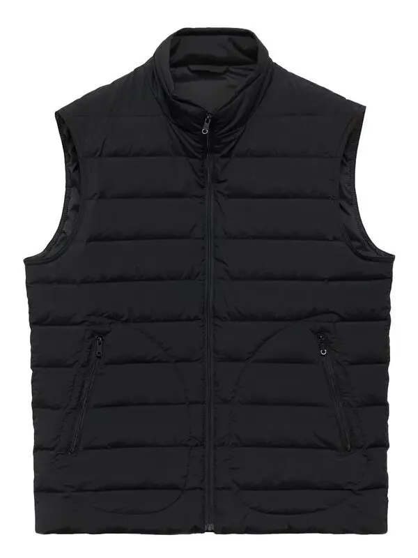 Mango Water Repellent Quilted Down Vest - Black