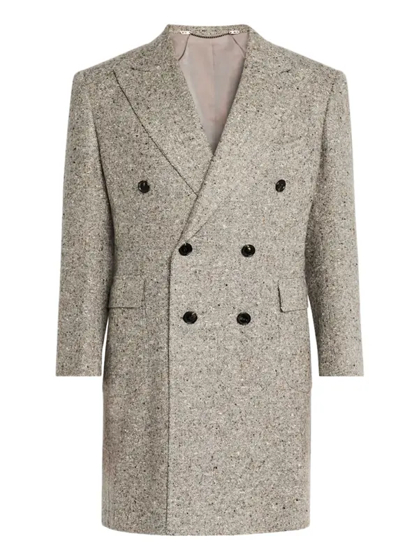 Cesare Attolini Cashmere Donegal Topcoat - Grey