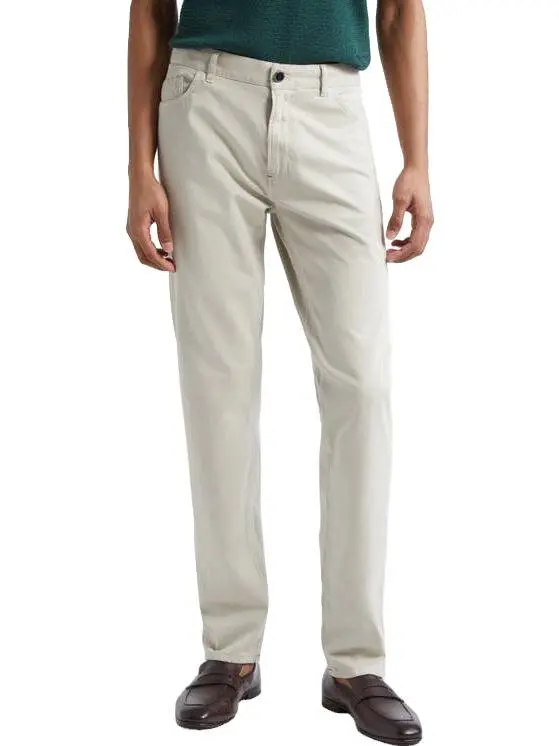 Isaia Five-pocket Slim Fit Chinos - Light Brown 381