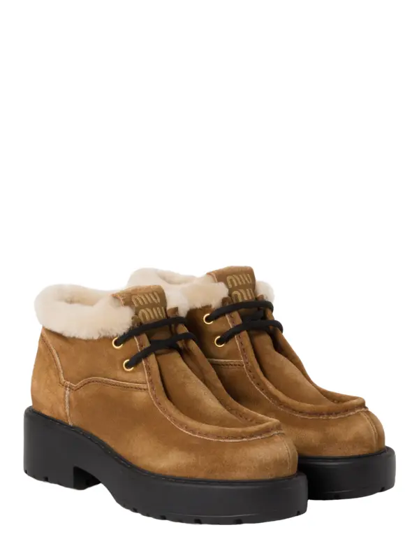 Miu Miu Suede Booties - Cinnamon