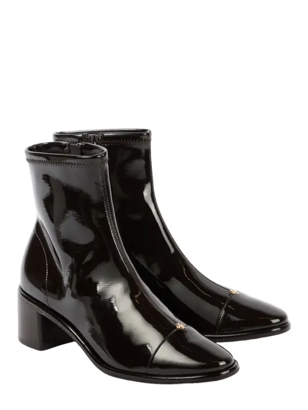 Tory Burch Patent Leather Ankle Boots - Brown