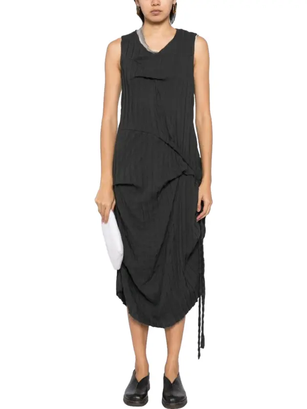 CHIAHUNG SU Striped Draped Dress - Grey