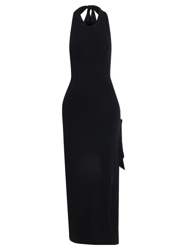 SIMONMILLER Junjo Stretch-knit Halterneck Midi Dress - Black