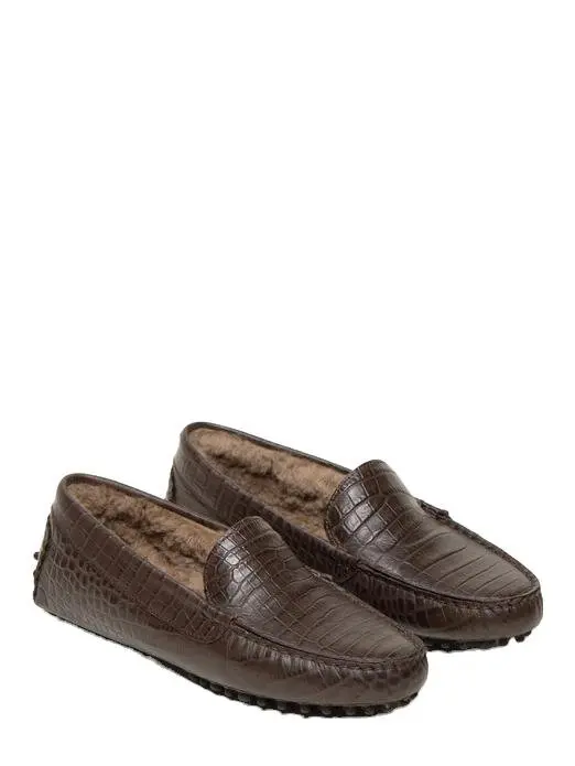 M. Gemi The Felize Shearling Loafers - Chocolate