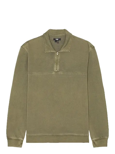 Paige Davion Quarter Zip Pullover - Vintage White Sage
