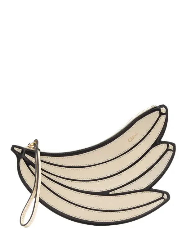 Chloé Banana Appliqué Pouch - Beige