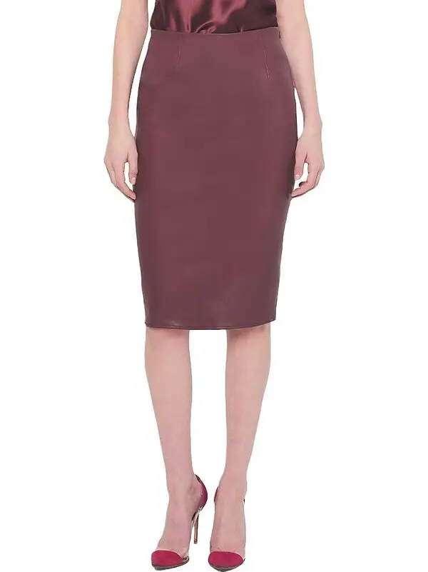 AS By DF Claude Stretch Leather Skirt - Decadent Wine