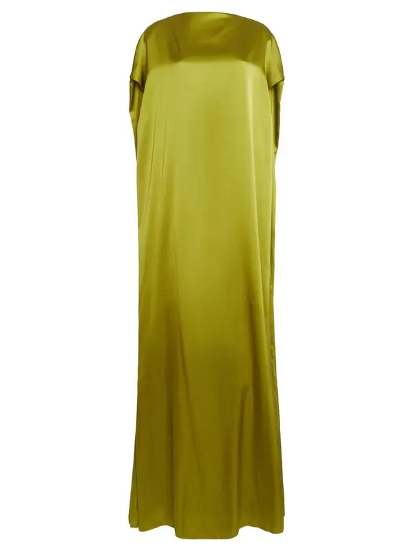 Dries Van Noten Satin Stretch-silk Gown - Olive
