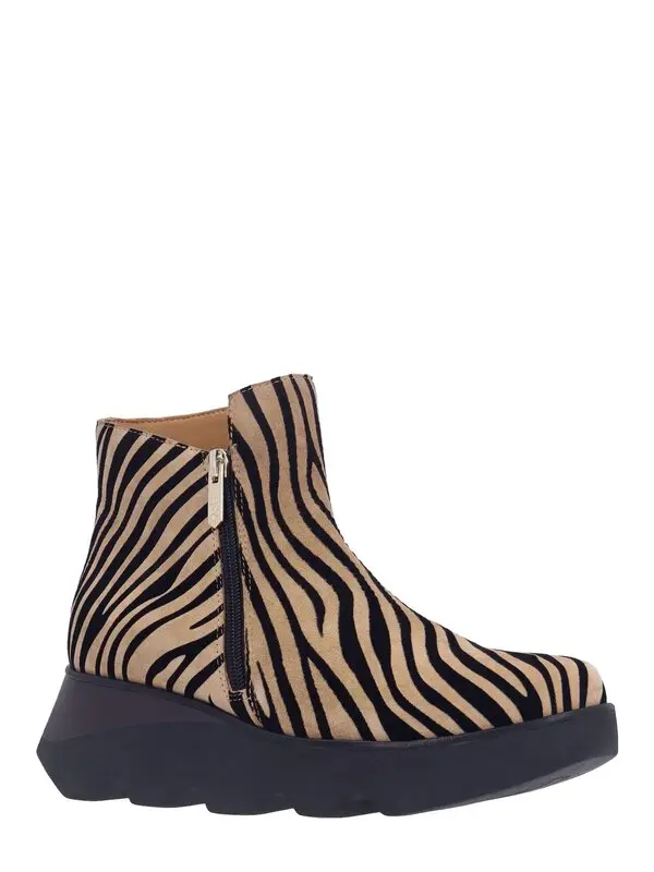 L'AMOUR DES PIEDS Hally Platform Wedge Bootie - Tan/ Black