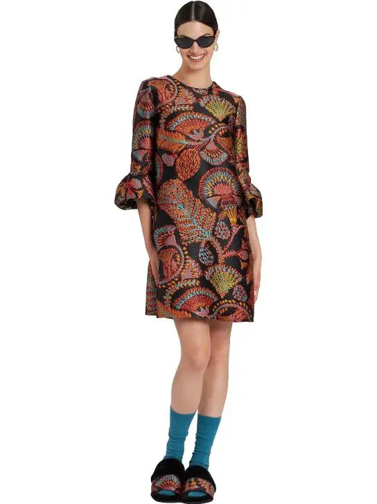 La DoubleJ 24/7 Jacquard Mini Dress - Jacquard Sicomore Black