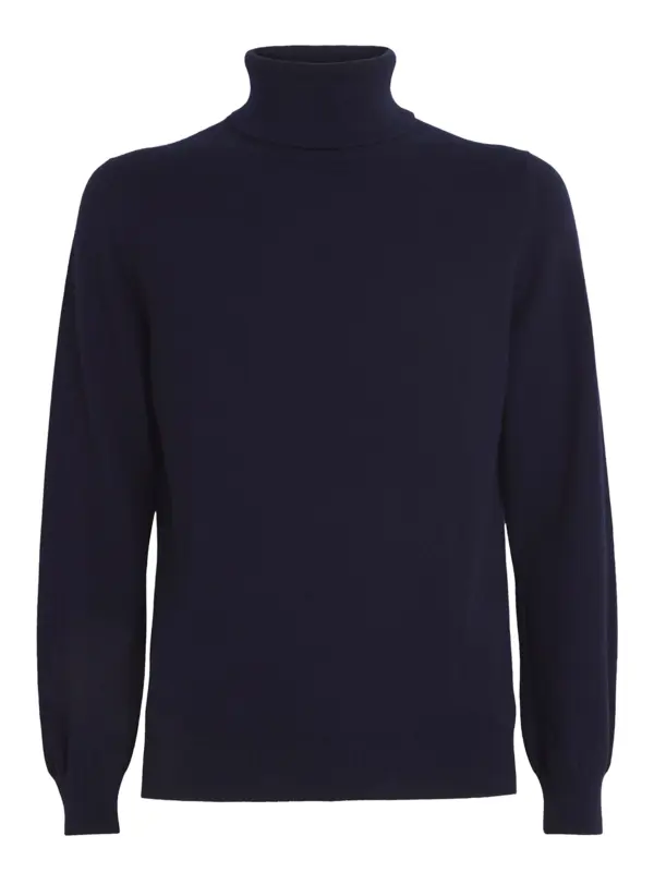 Harrods Cashmere Rollneck Sweater - Navy