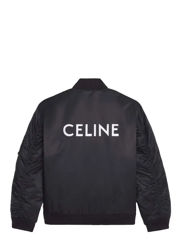 Celine Nylon Twill Bomber Jacket - Black