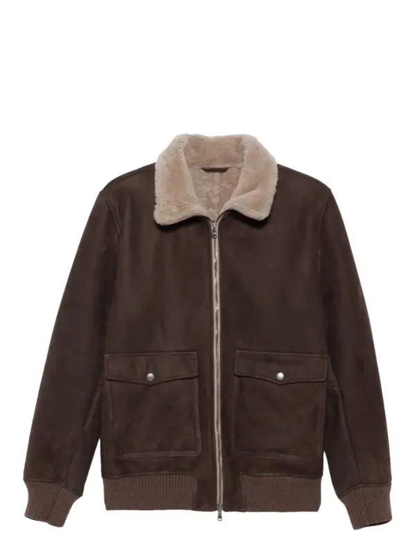 BARBA NAPOLI Beltex Suede Jacket - Brown
