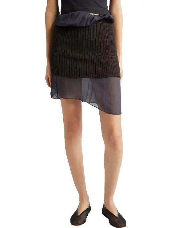 Paloma Wool Holly Mixed Media Skirt - Brown