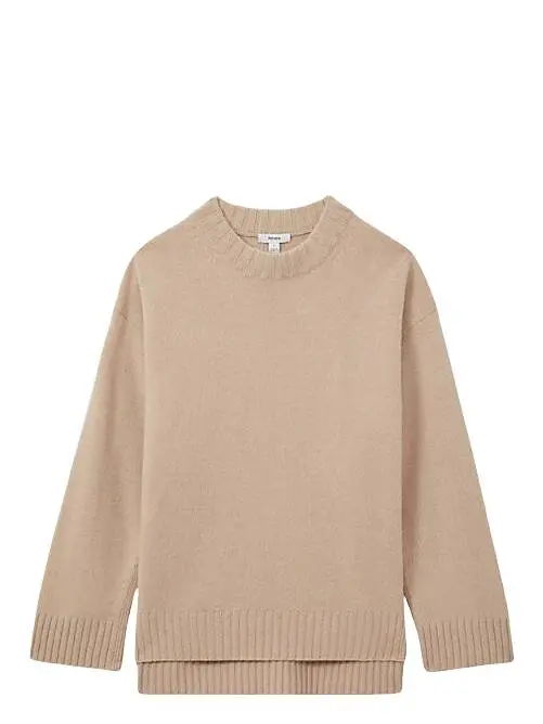 REISS Wool-cashmere Knitted Jumper - Mink