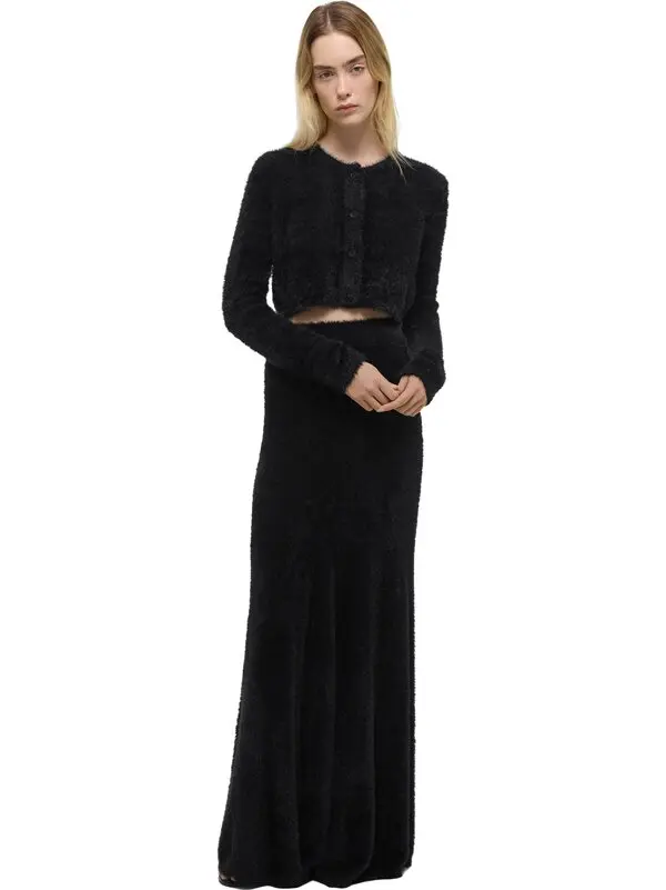 Helmut Lang Full-length Eyelash Knit Skirt - Black