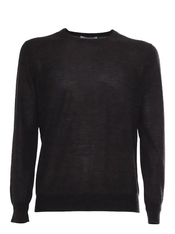 KANGRA Girocoll Crewneck Sweater - Brown