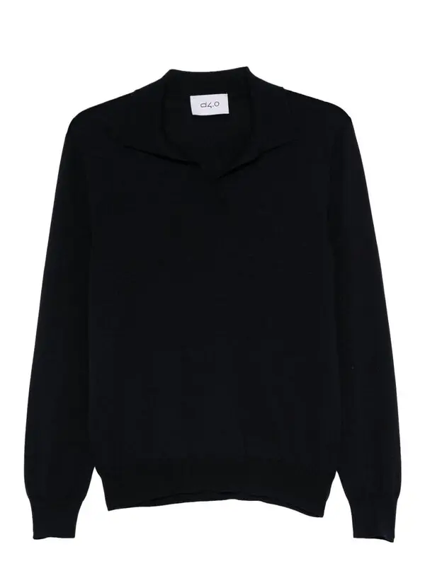 D4.0 Knitted Polo Shirt - Blue