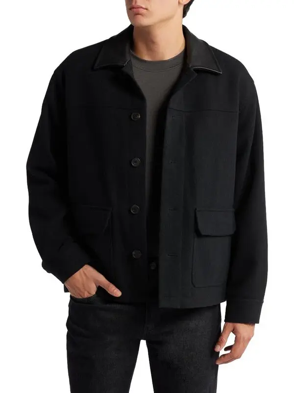 FRAME Wool-blend Chore Jacket - Black