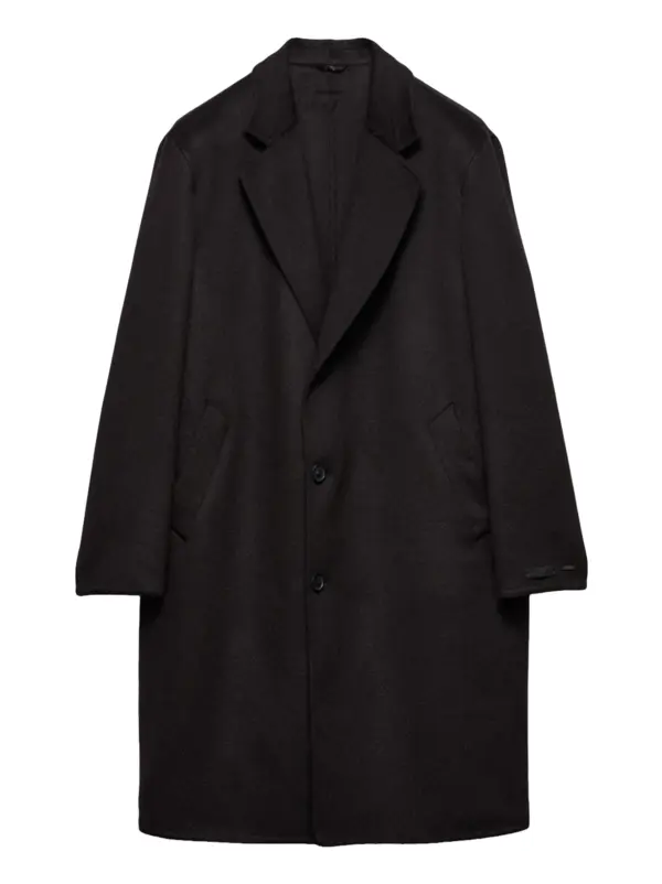 Prada Single-breasted Wool Coat - Black