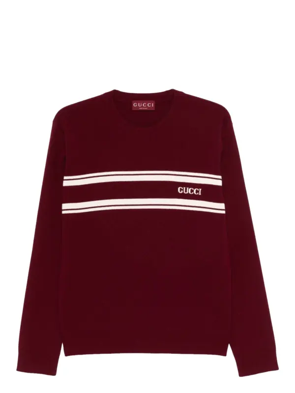 Gucci Intarsia-logo Sweater - Red