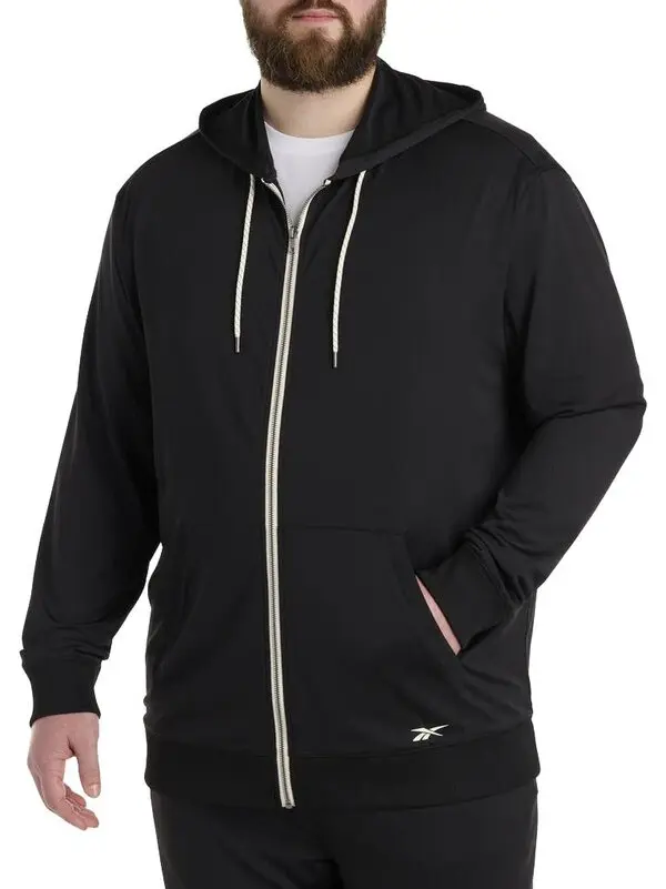 REEBOK Big & Tall Lightweight Performance Hoodie - Black