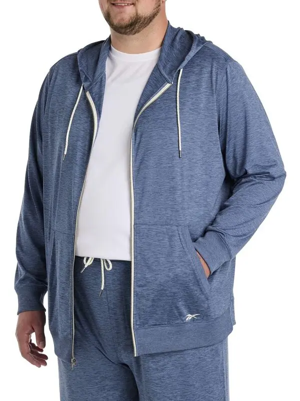 REEBOK Big & Tall Lightweight Performance Hoodie - Shadow Blue Hthr