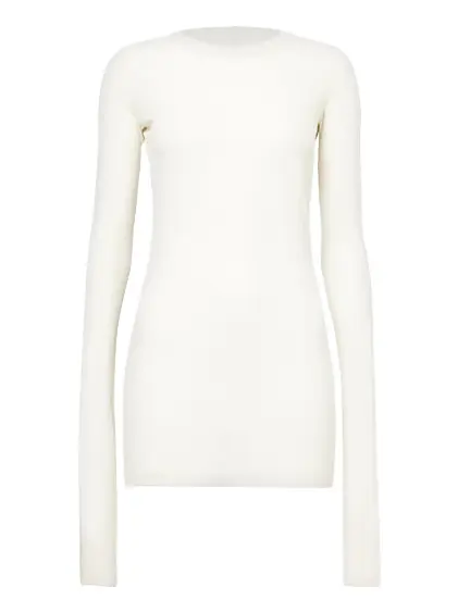 Rick Owens Sheer Ribbed Long-sleeve Top - Dinge