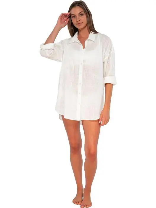 SUNSETS Delilah Cotton Shirt - White Lily