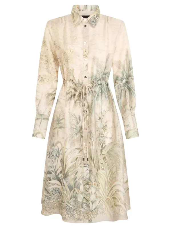 Liu Jo Floral-print Midi Shirt Dress - Neutrals