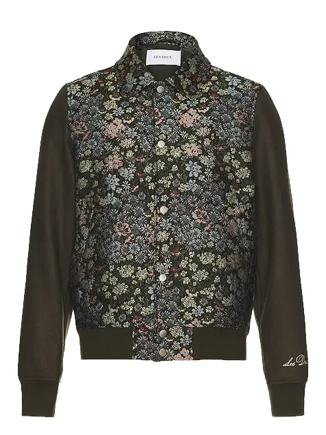 LES DEUX Noah Varsity Jacket - Rosin & Chive Green