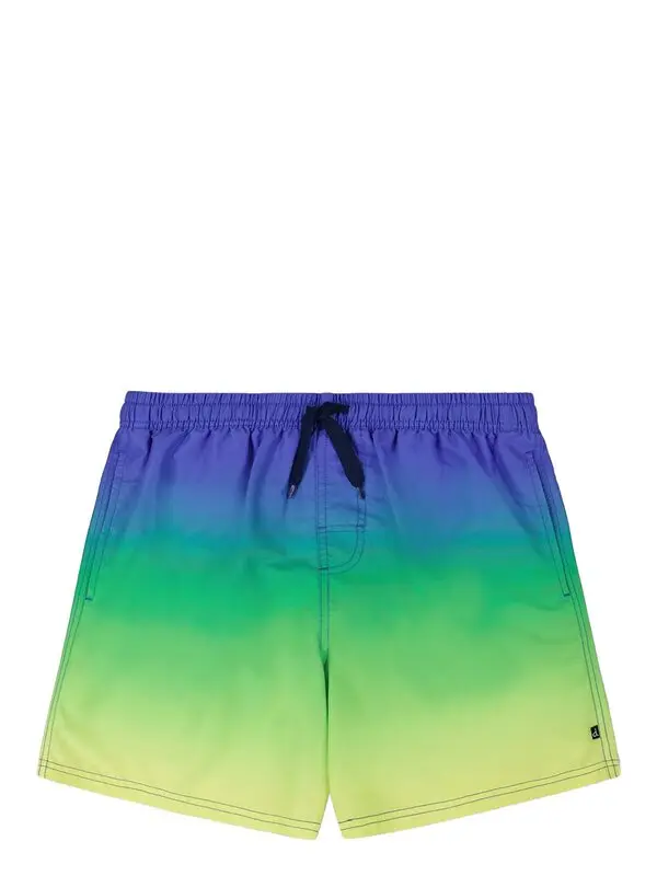 DEUX PAR DEUX Swim Trunks - Blue/ Green/ And Lime Gradient