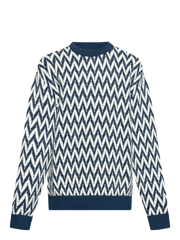 LANVIN Zigzag Motif Sweater - Blue