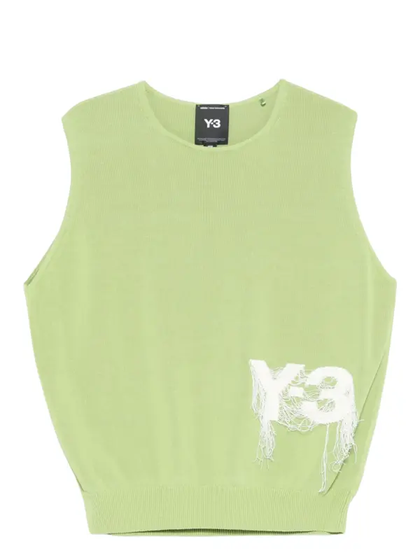 Y3 Logo-jacquard Vest - Green