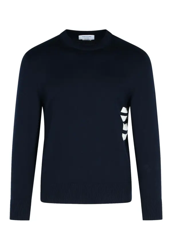 Thom Browne Stitch' Cotton Sweater - Navy