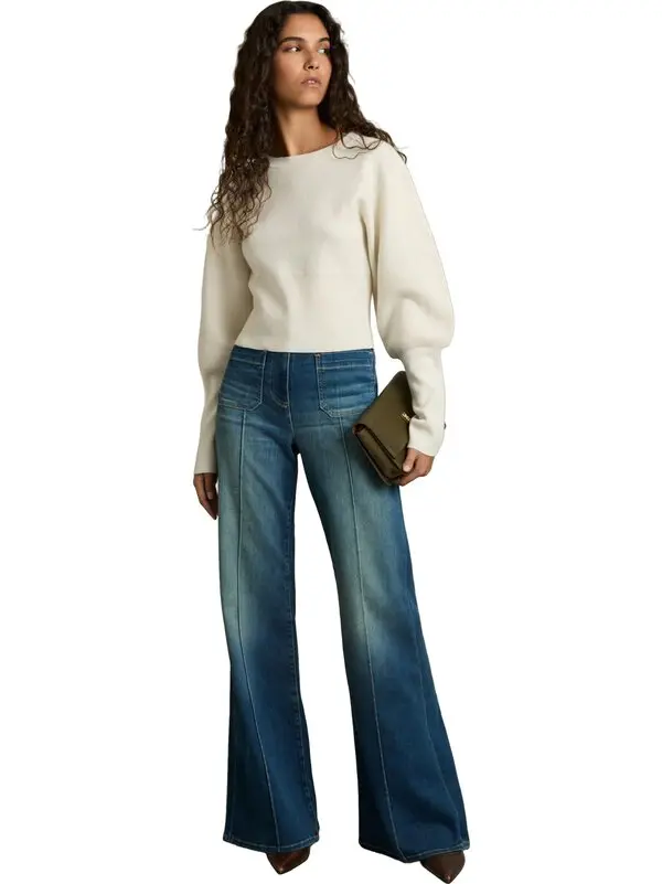 REISS Ella Wool-blend Jumper - Cream