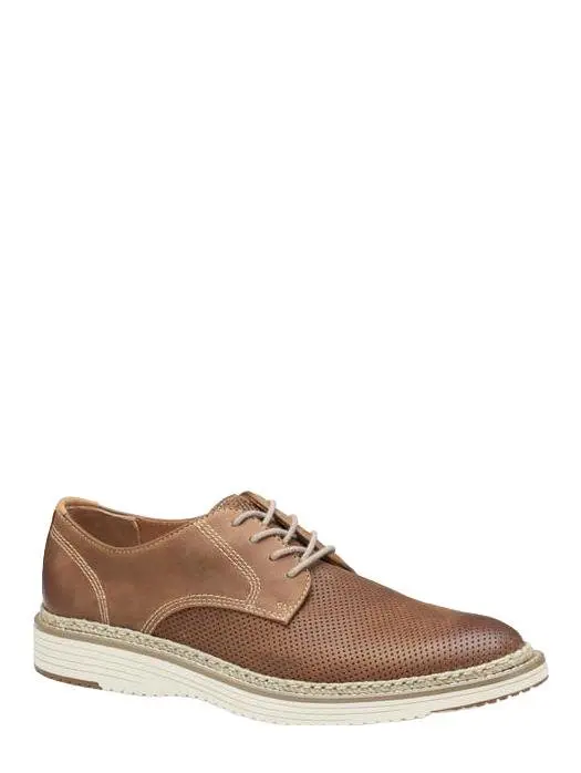 Johnston & Murphy Upton Perforated Derby - Brown Oiled Full Grain