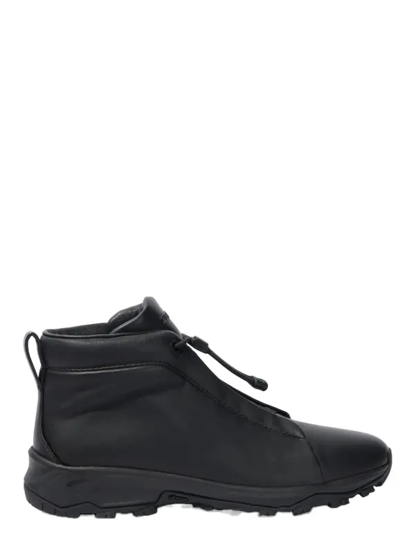 Zegna Triple Stitch Vetta Leather Sneakers - Black