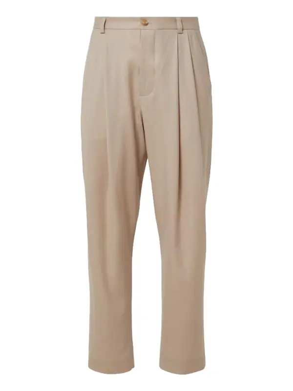 King & Tuckfield Pleated Tapered Trousers - Grey
