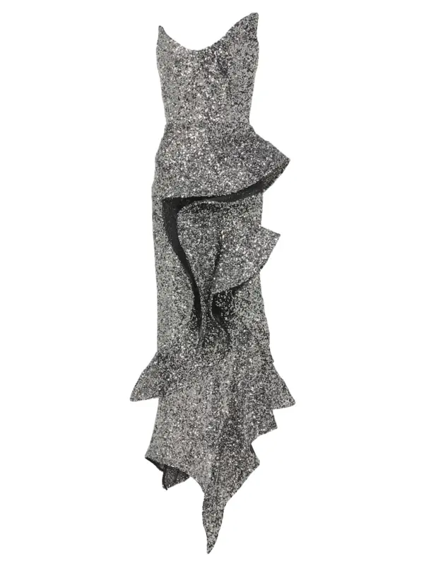 Maticevski Thistle Wave Sequined Gown - Metallic