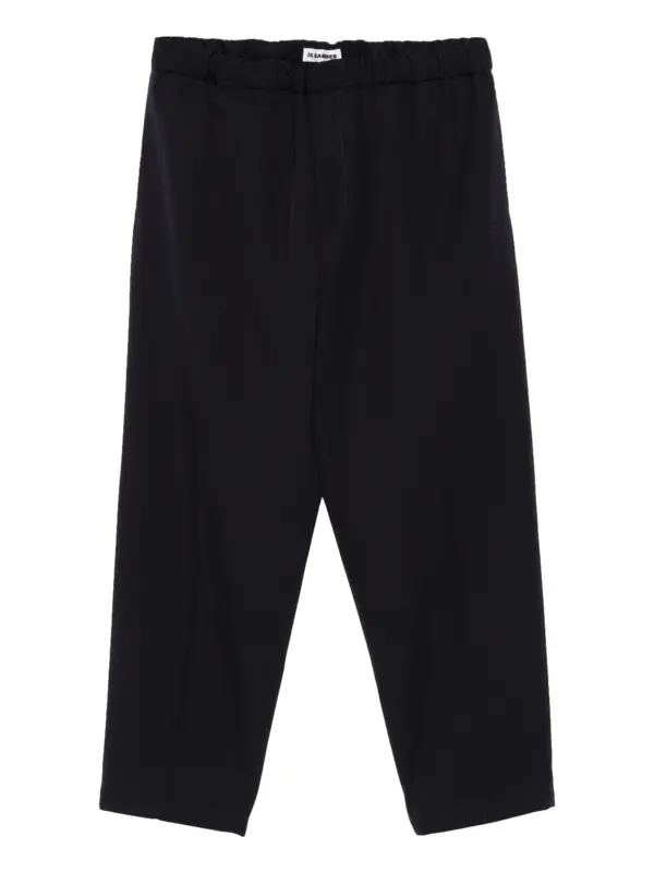 JIL SANDER Gabardine Wool Trousers - Blue