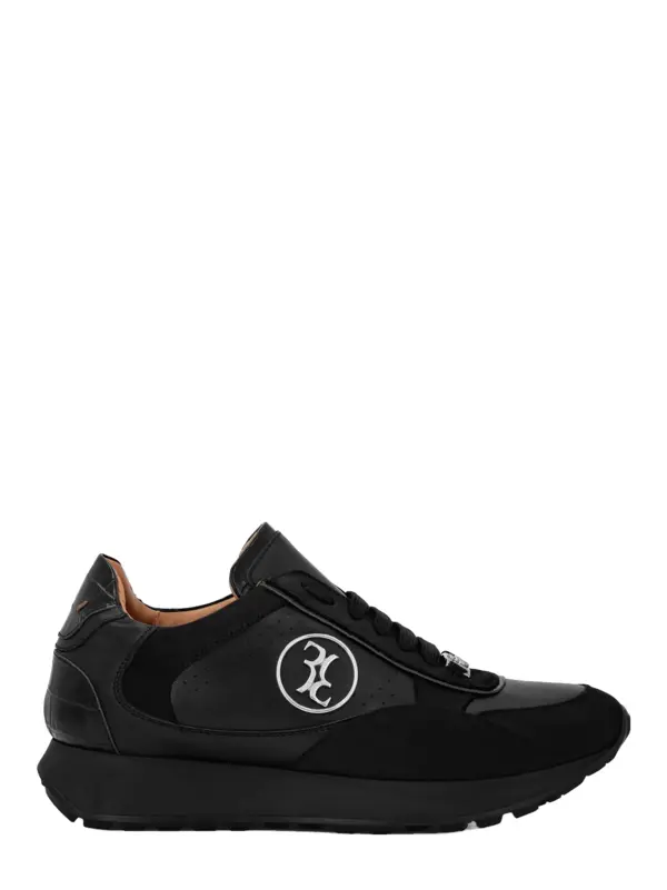 BILLIONAIRE Croc-effect Panel Sneakers - Black
