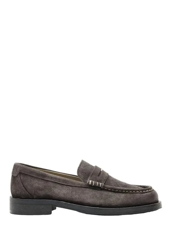All Saints Bloom Suede Loafers - Warm Grey