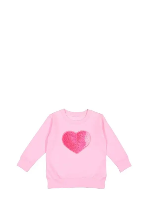 SWEET WINK Heart Sequin Patch Sweatshirt - Pink