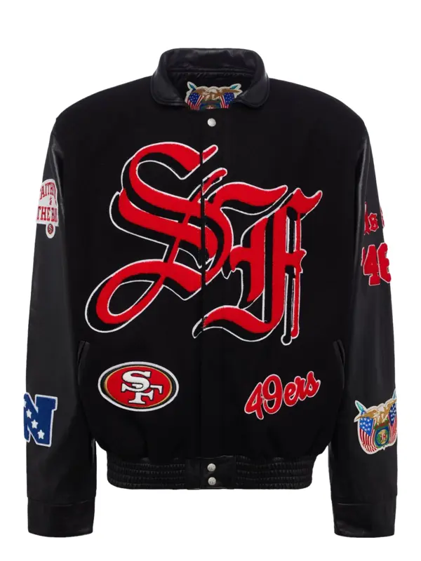 JEFF HAMILTON X San Francisco 49ers Bomber Jacket - Black