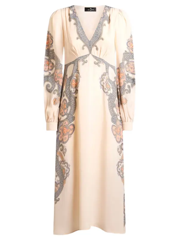 Etro Year Of Snake Midi Dress - Neutrals