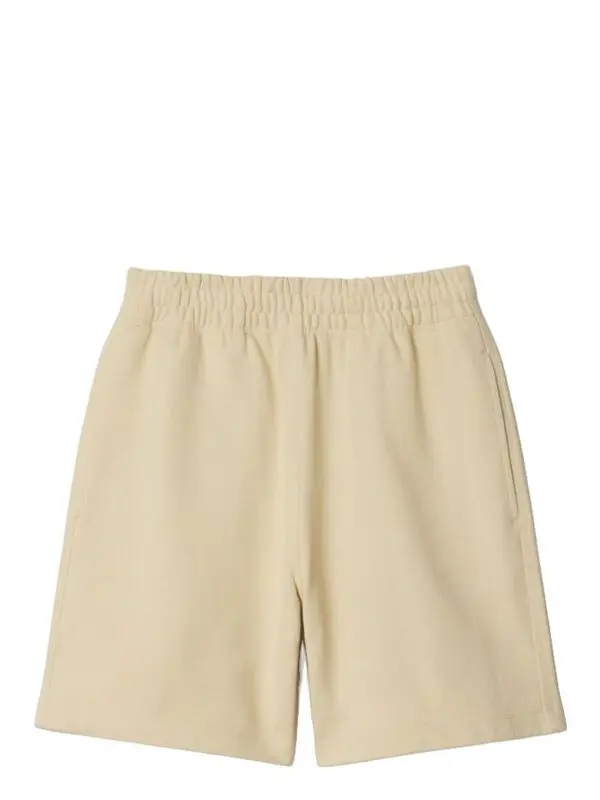 Burberry Check Label Cotton Shorts - Nutmeg
