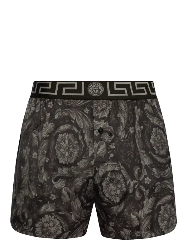 Versace Barocco Pajama Shorts - Black