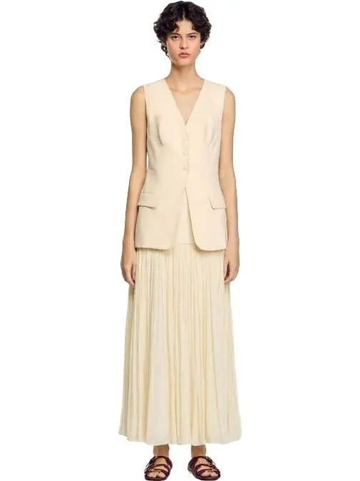 Sandro Sleeveless Vest - Ecru